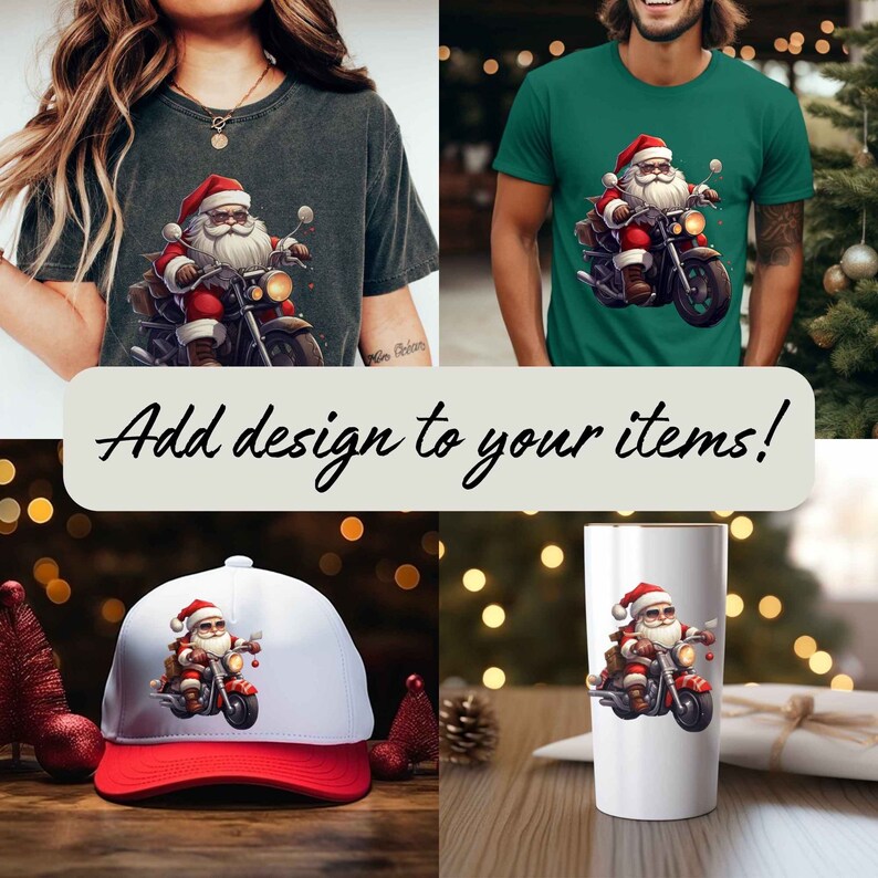 Biker Santa PNG Santa Funny Png Christmas Santa Clipart - Etsy