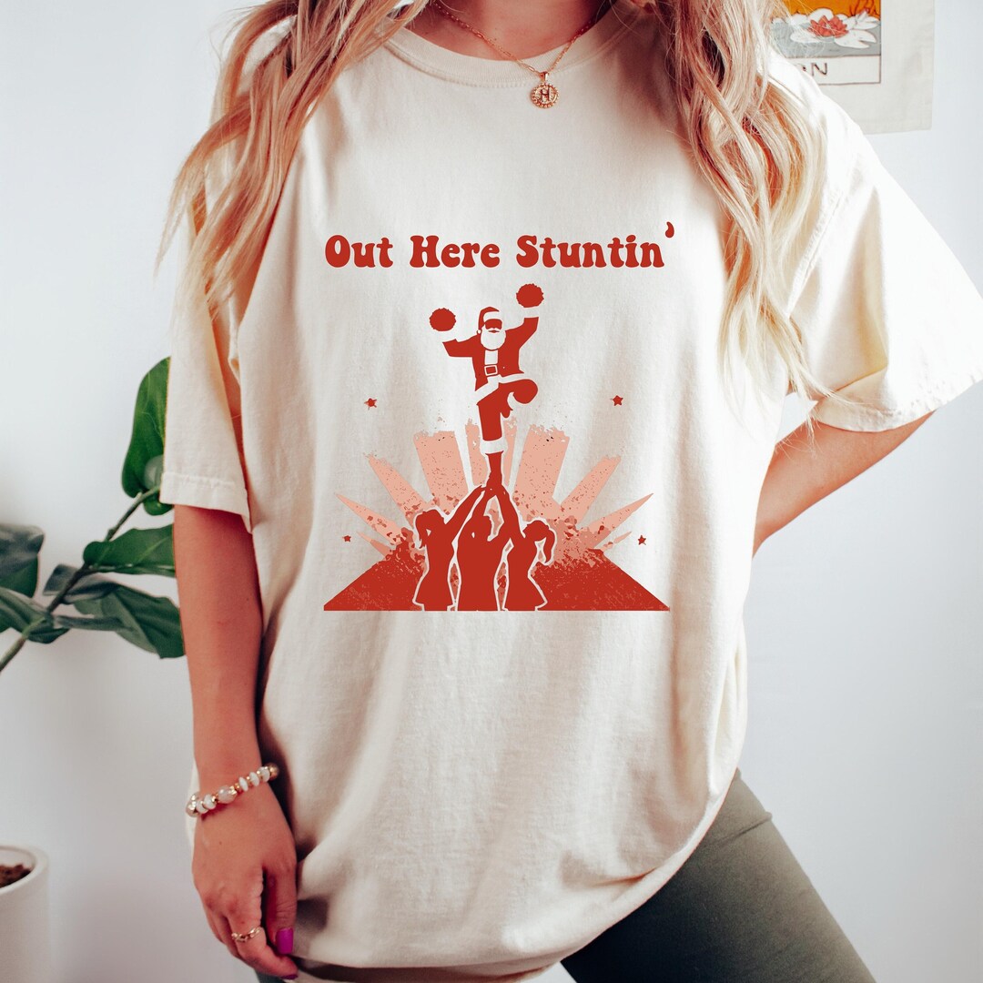 Cheerleading Santa SVG Funny Christmas Svg Cottagecore Claus PNG Retro ...