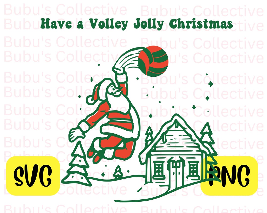 Volleyball SVG Christmas Out Here Ballin Funny Cottagecore Volley Ball ...