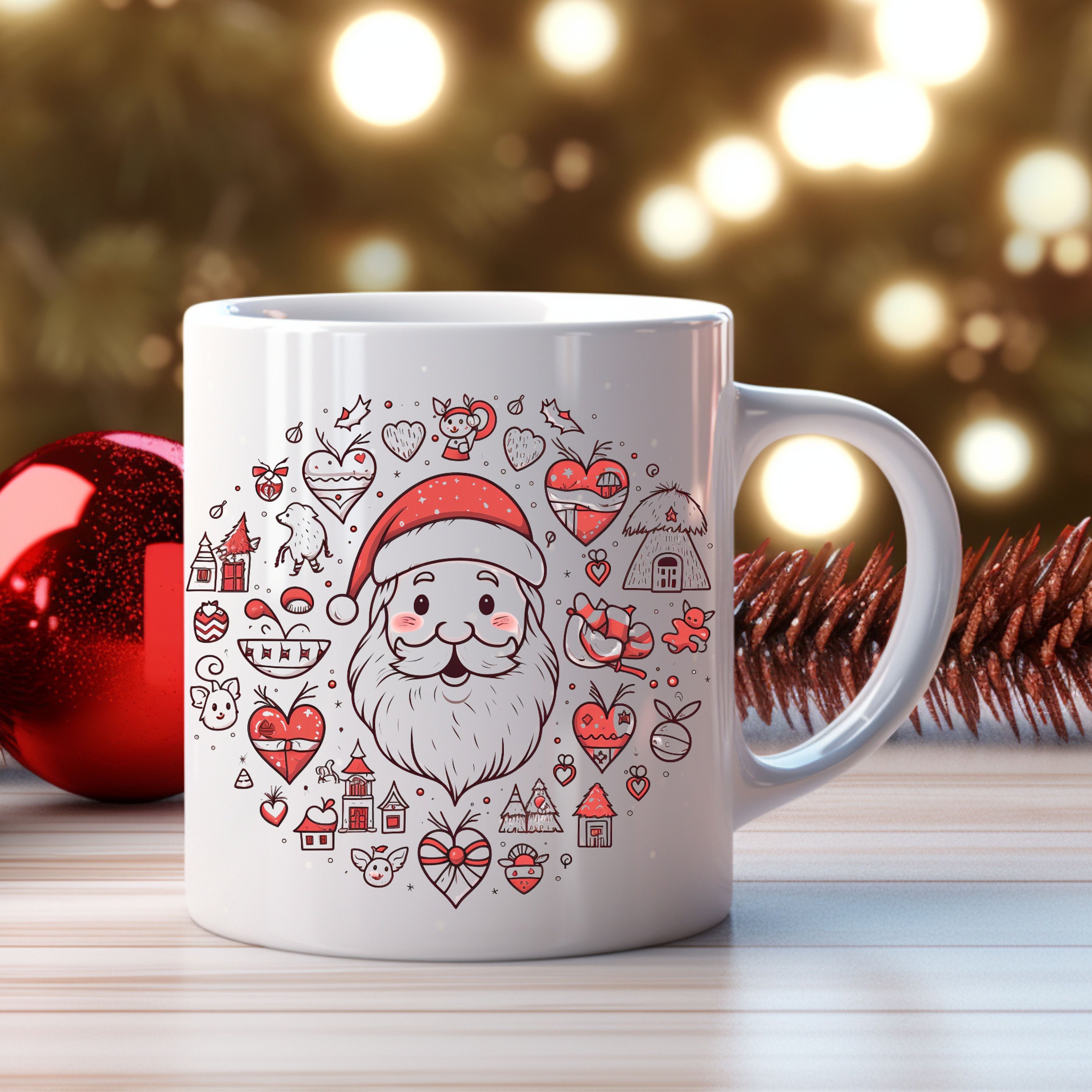 Love Christmas Heart Clip Art Santa PNG Christmas Png - Etsy