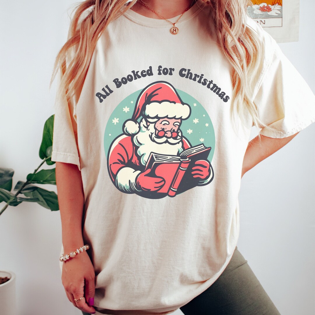 Bookish SVG Funny Christmas Reading Santa PNG Retro Holiday Clip Art ...