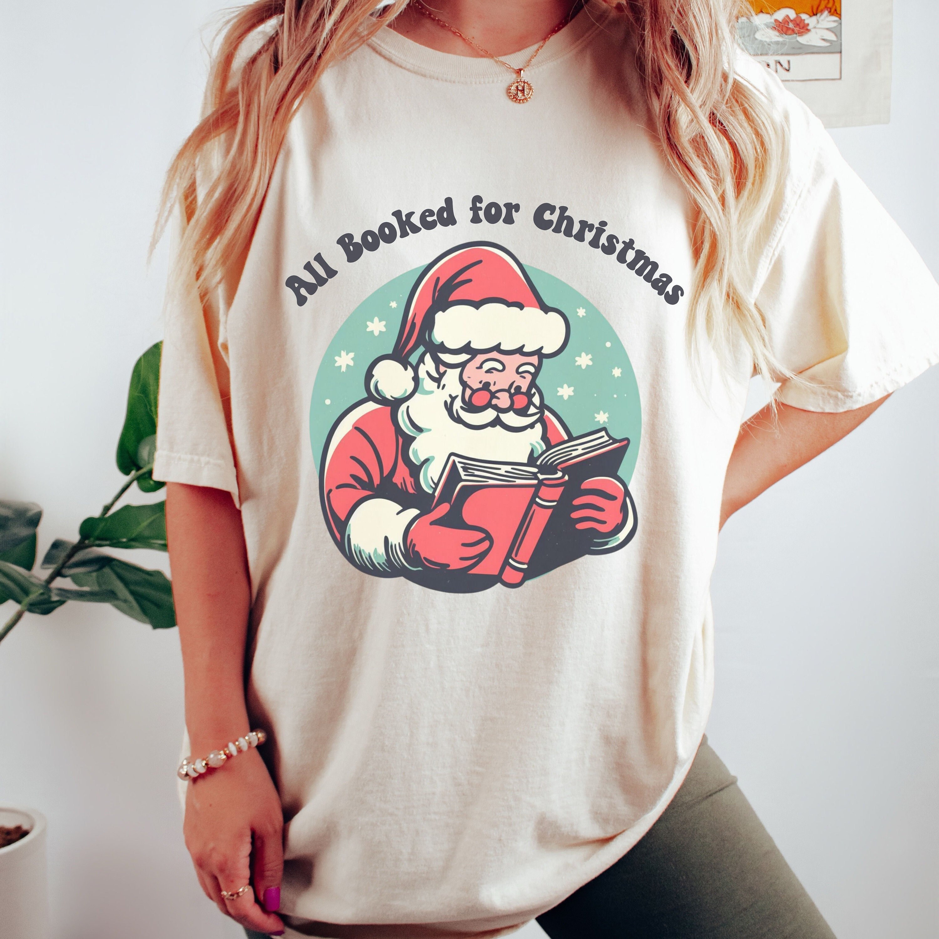 Bookish SVG Funny Christmas Reading Santa PNG Retro Holiday Clip Art ...