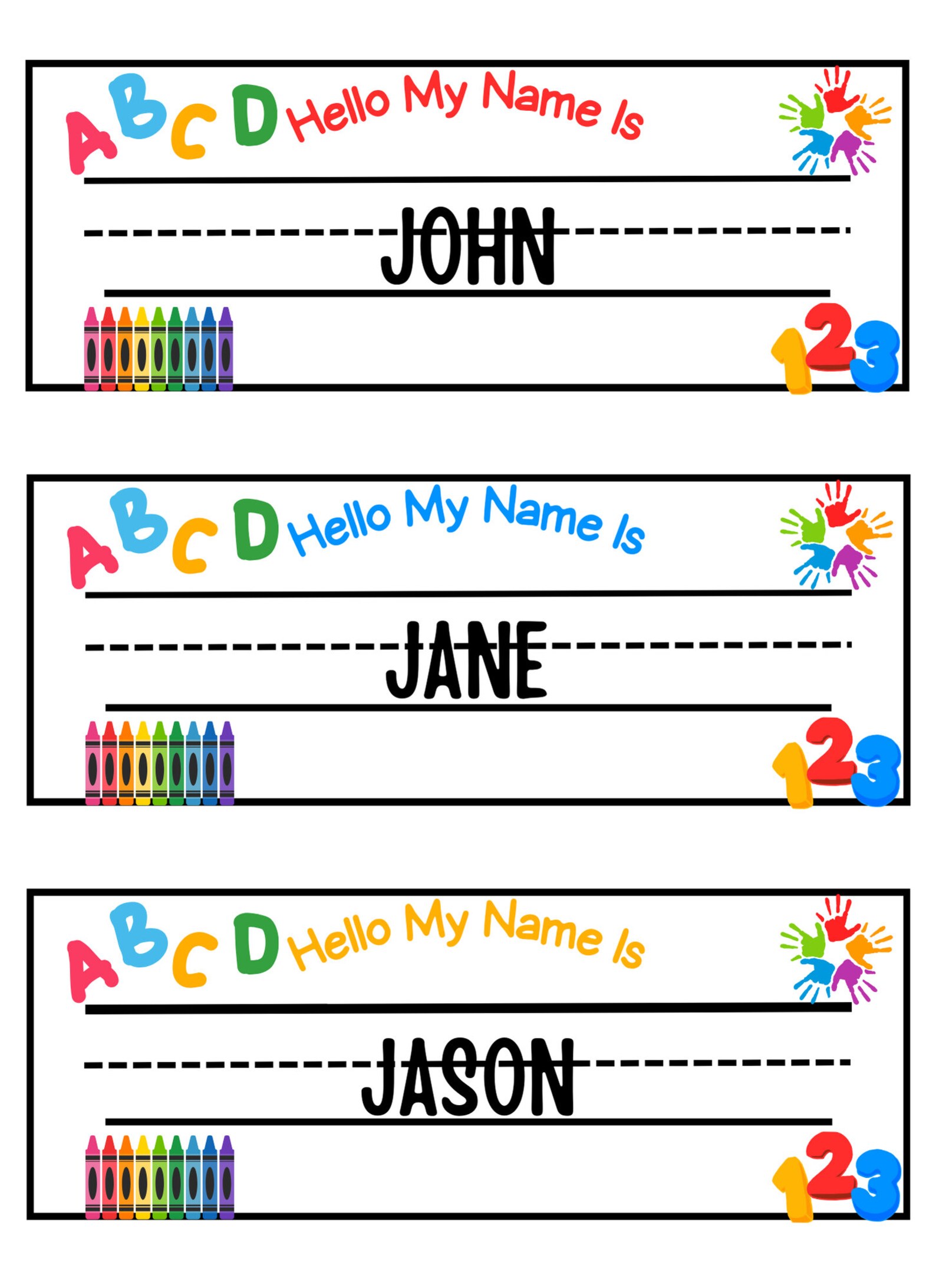 Teacher's Printable Name Tags: Fun Labels for Todd & Preschool Class - Etsy