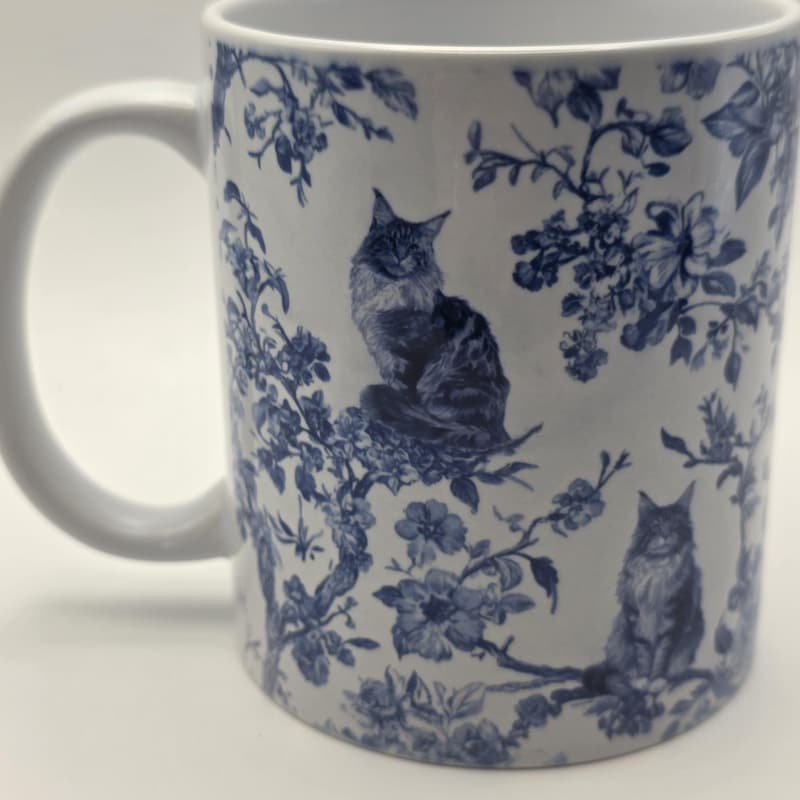 Cat Toile De Jouy Mug - Etsy UK