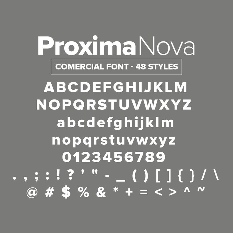 Proxima Nova Font Family | 48 Styles Digital Download ZIP OTF TTF ...