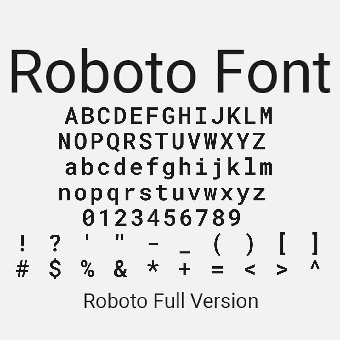 Roboto Family Font Pack ZIP | Complete Roboto Font Family Instant ...
