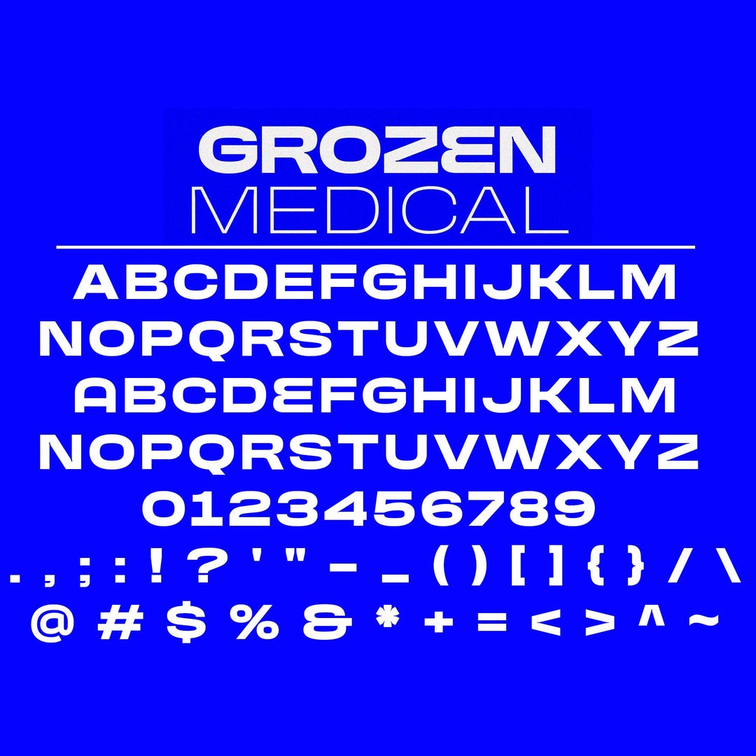 Grozen Medical Font Professional Sans-serif Typeface Family for Health ...
