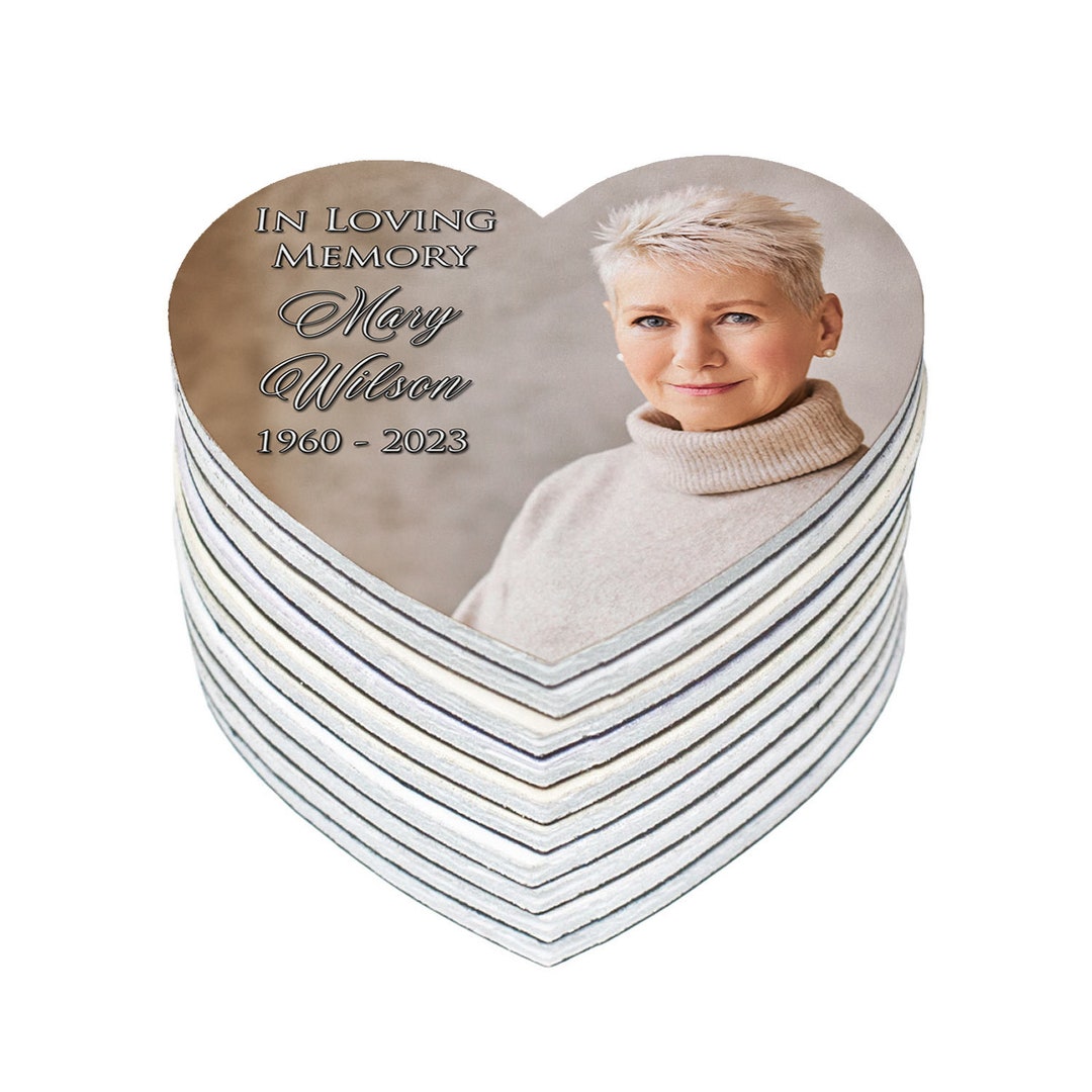 Celebration of Life Keepsake Heart Magnets | Loss of Loved One Guest ...