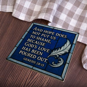 Genesis 28 15 Bible Verse Ceramic Art Tile Christian Decor Bookshelf ...