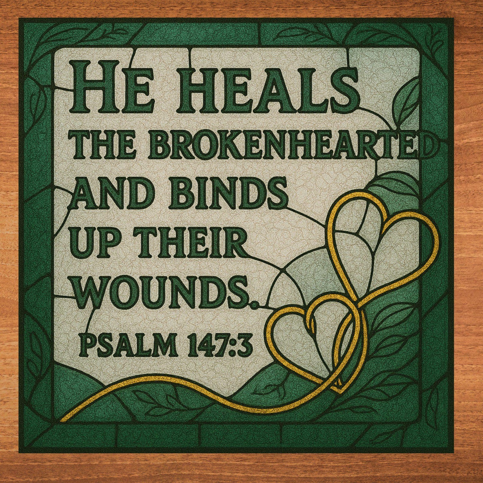 Psalm 147 3 Bible Verse Ceramic Art Tile Christian Decor Bookshelf Wall ...