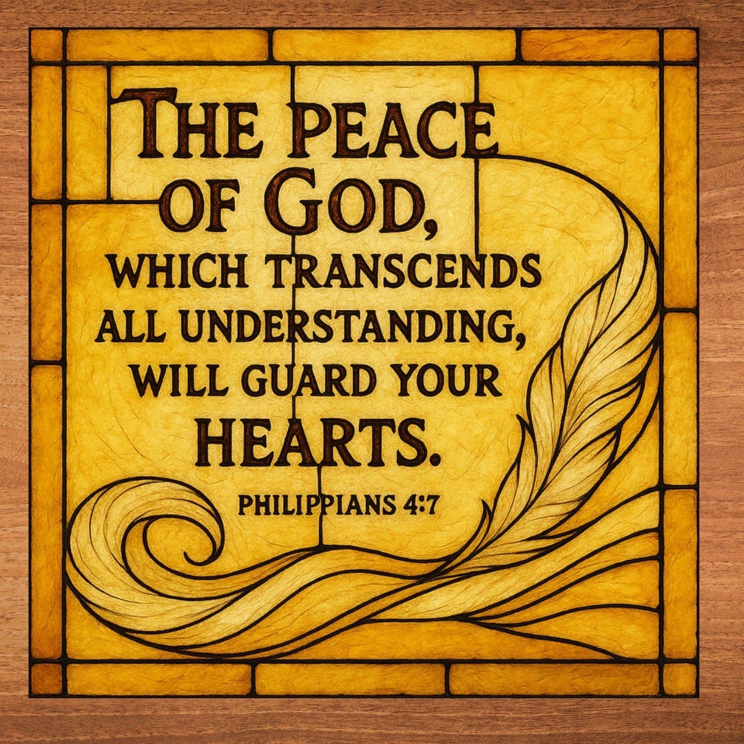 Philippians 4 7 Bible Verse Ceramic Art Tile Christian Decor Bookshelf ...