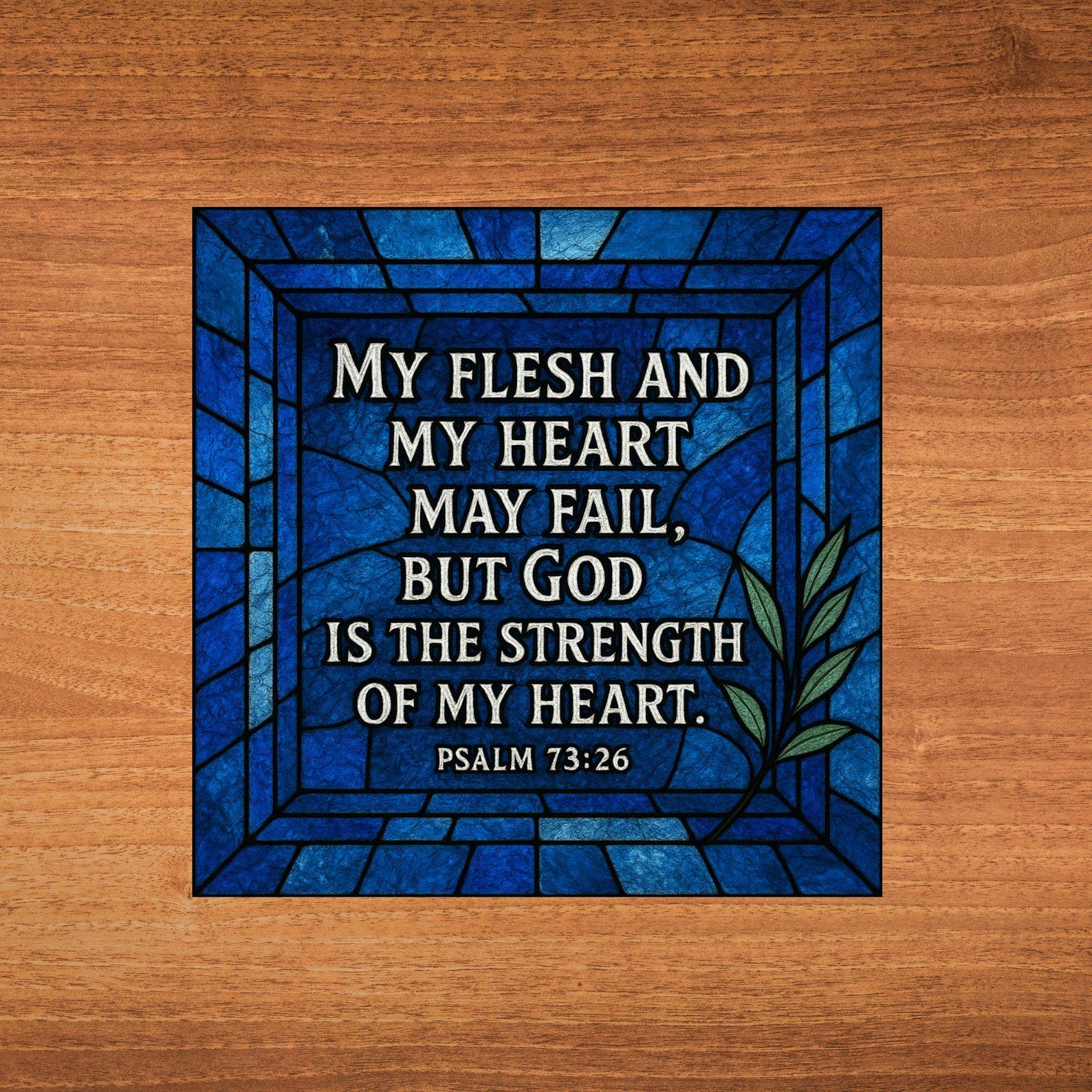 Psalm 73 26 Bible Verse Ceramic Art Tile Christian Decor Bookshelf Wall ...