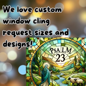 Psalm 23 Stained Glass Window Cling Christian Art Window Sticker Decal ...