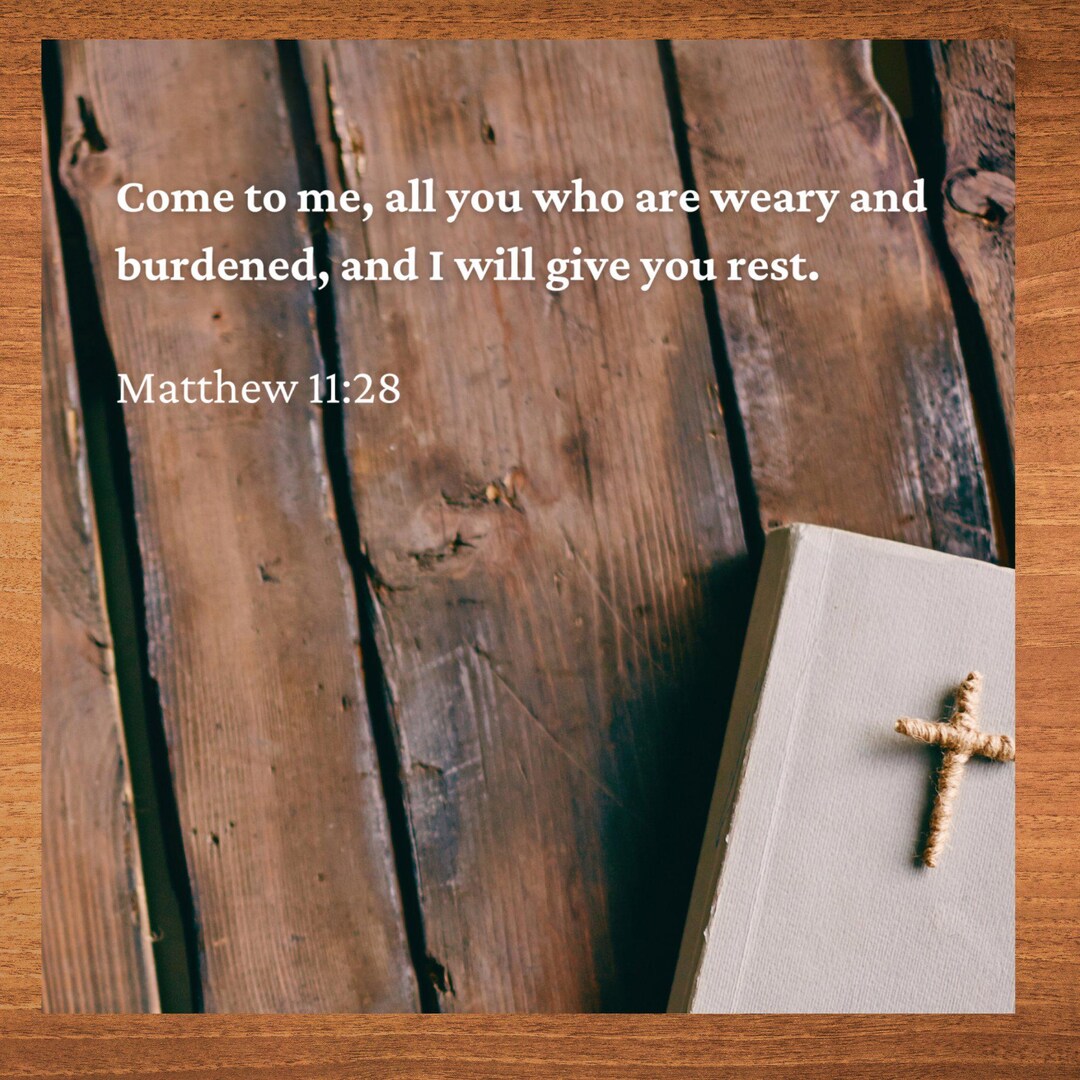 Matthew 11 28 Bible Verse Ceramic Art Tile Christain Faith ...