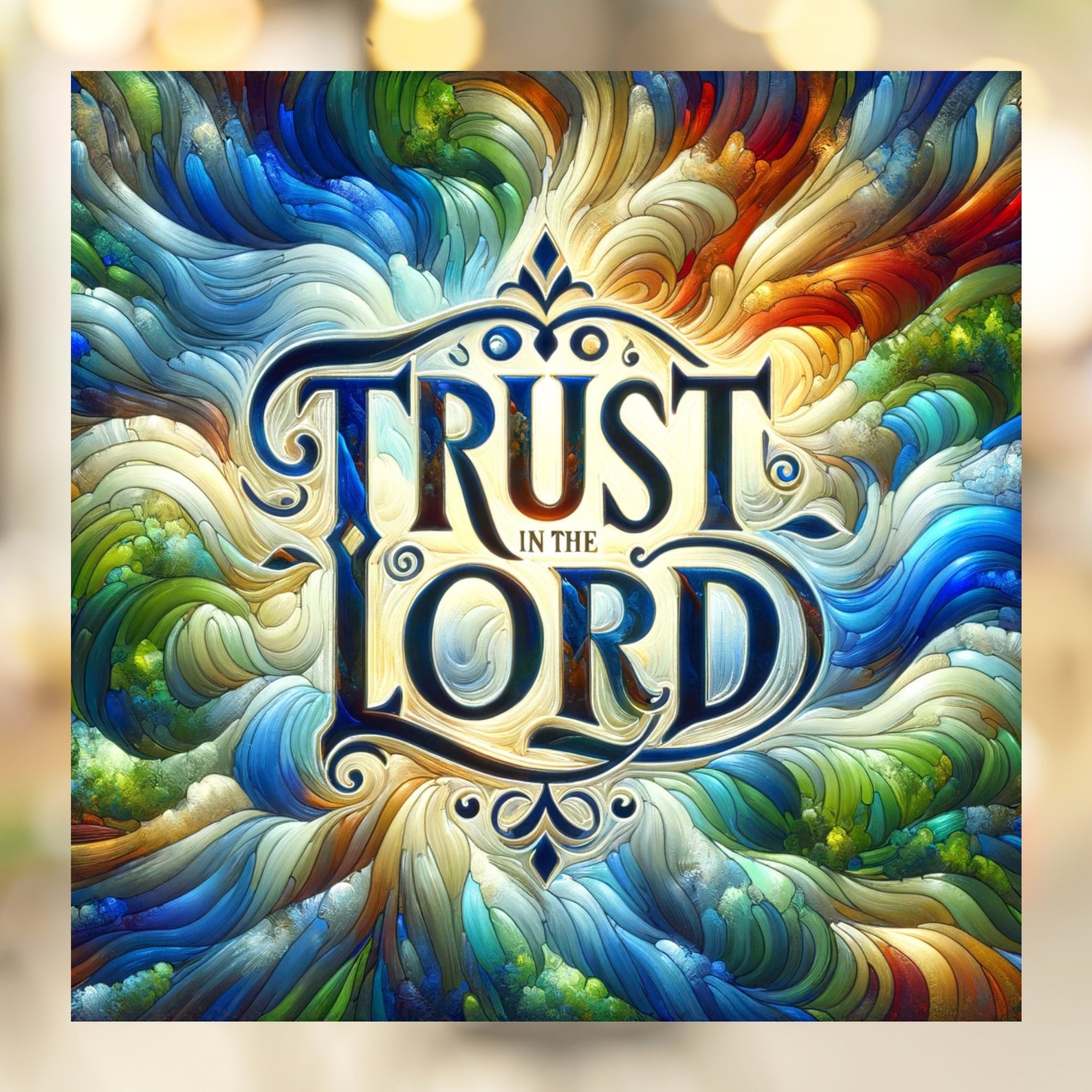 Trust in the LORD Stained Glass Window Cling Easter Decor Resurrection ...