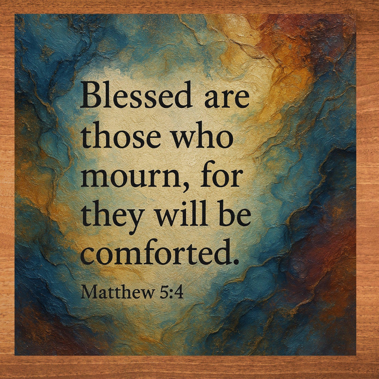 Matthew 5 4 Bible Verse Ceramic Art Tile Christian Decor Bookshelf Wall ...
