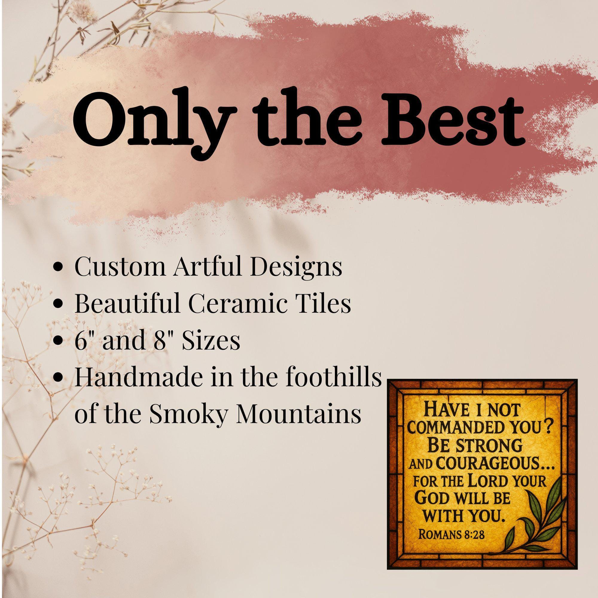 Romans 8 28 Bible Verse Ceramic Art Tile Christian Decor Bookshelf Wall ...