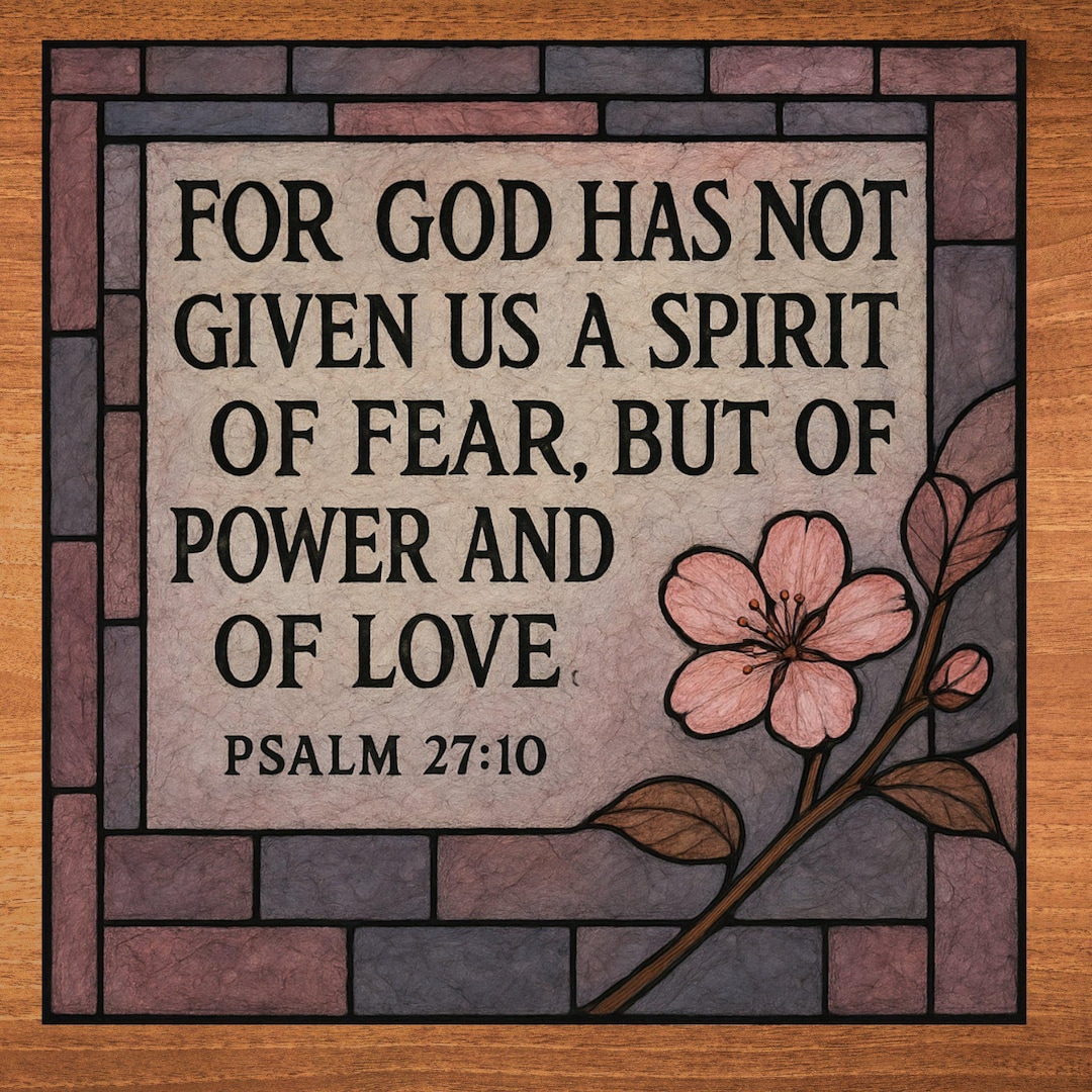 Psalm 27 10 Bible Verse Ceramic Art Tile Christian Decor Bookshelf Wall ...