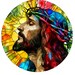 Jesus Stained Glass Window Cling Christian Art Window Sticker Decal ...