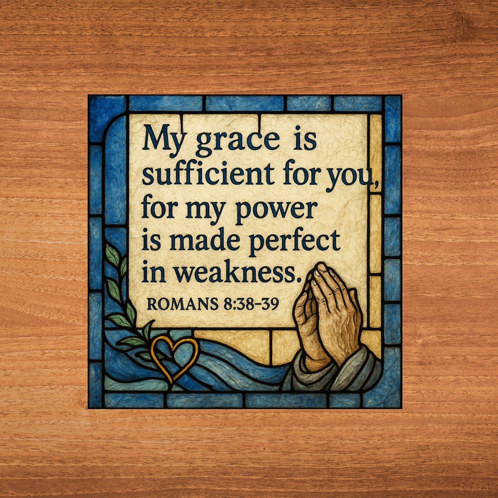 Romans 8 38-39 Bible Verse Ceramic Art Tile Christian Decor Bookshelf ...