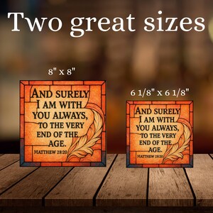 Matthew 28 20 Bible Verse Ceramic Art Tile Christian Decor Bookshelf ...