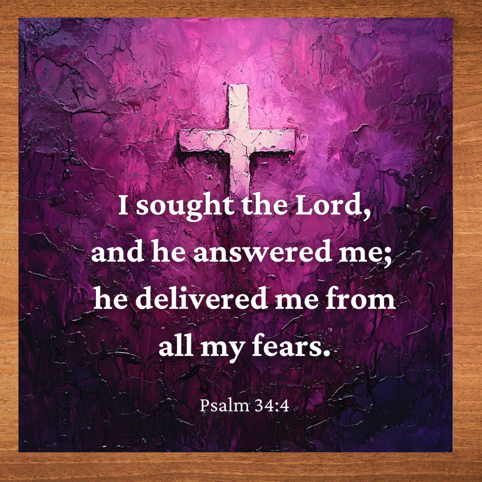 Psalm 34 4 Bible Verse Ceramic Art Tile Christain Faith Encouragement ...