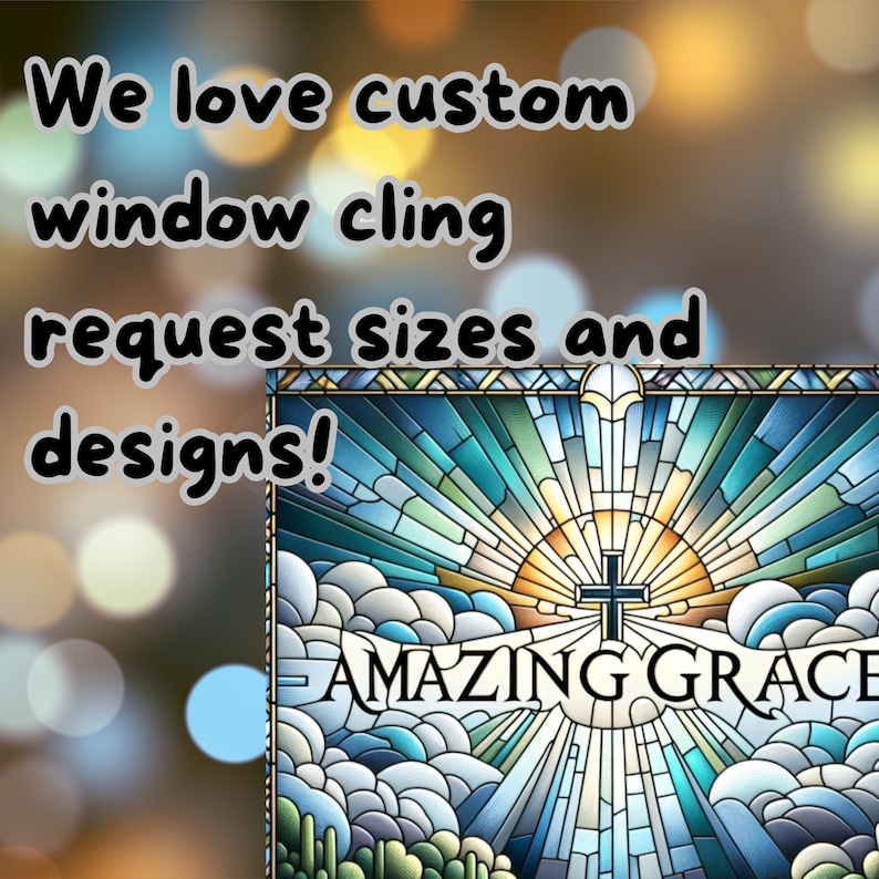 Amazing Grace Stained Glass Window Cling Christian Art Window Sticker ...
