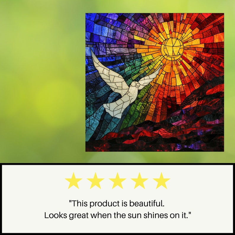 Holy Spirit Stained Glass Window Cling Christian Faith Art Faithful ...