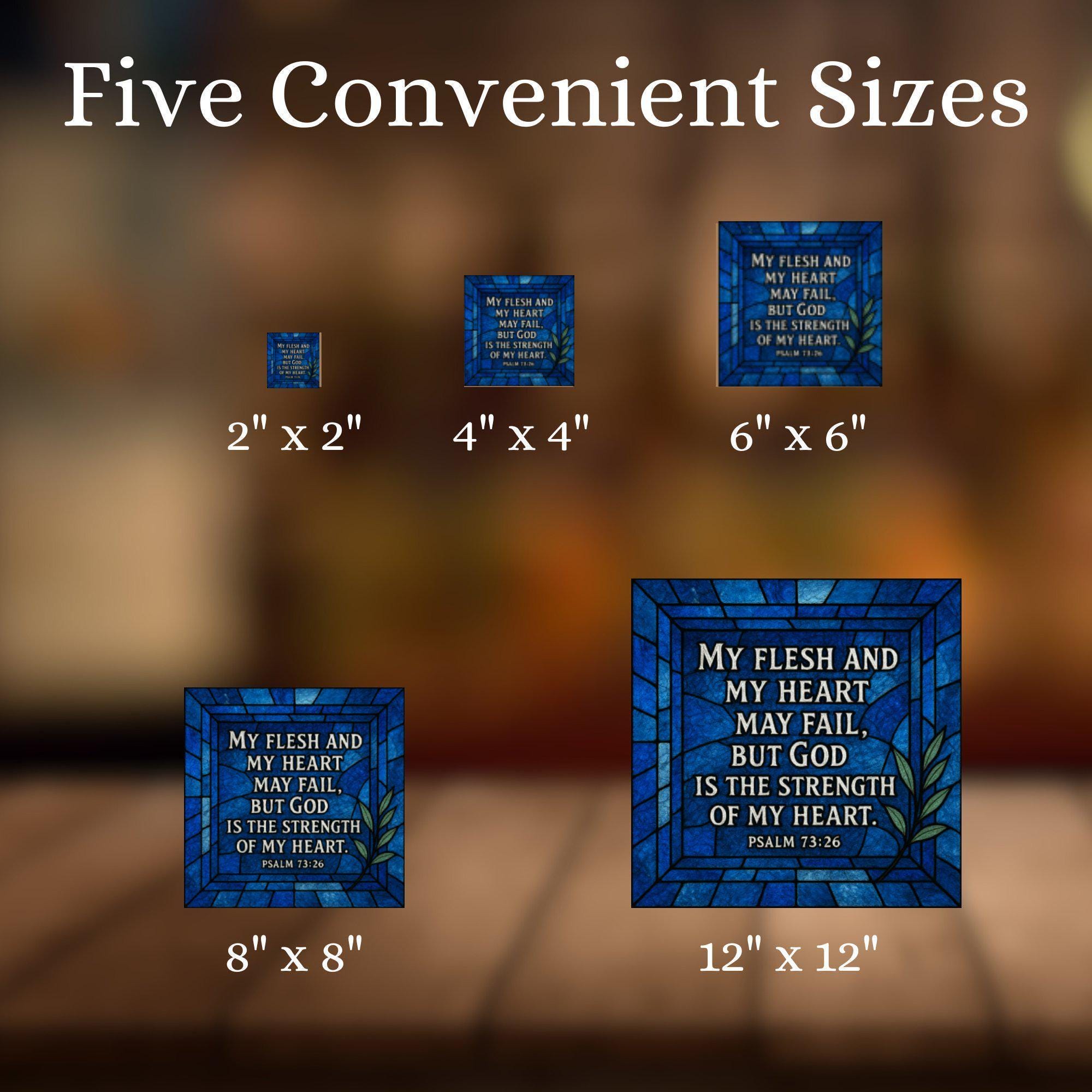 Psalm 73 26 Bible Verse Ceramic Art Tile Christian Decor Bookshelf Wall ...