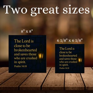 Psalm 34 18 Bible Verse Ceramic Art Tile Christian Decor Bookshelf Wall ...