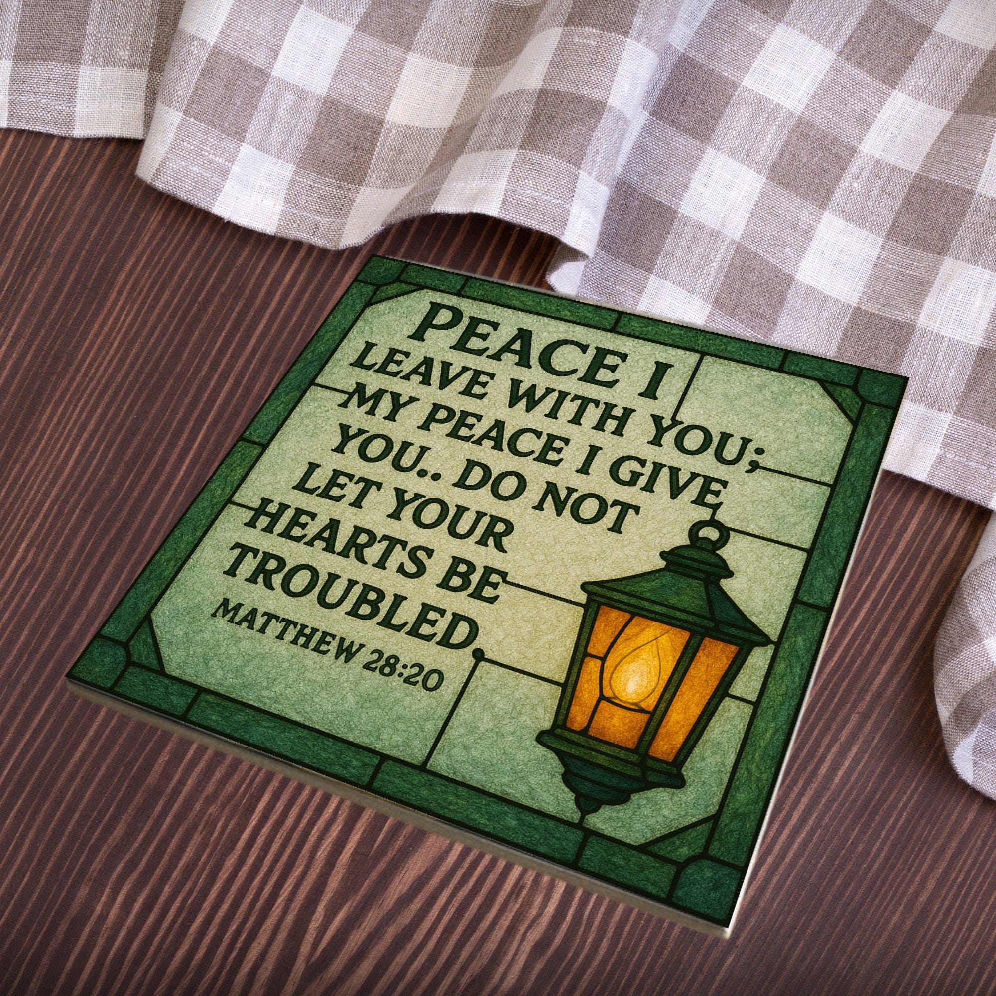 Matthew 28 20 Bible Verse Ceramic Art Tile Christian Decor Bookshelf ...