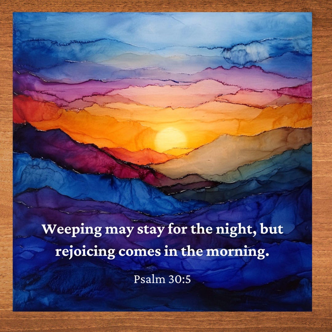 Psalm 30 5 Bible Verse Ceramic Art Tile Christain Faith Encouragement ...