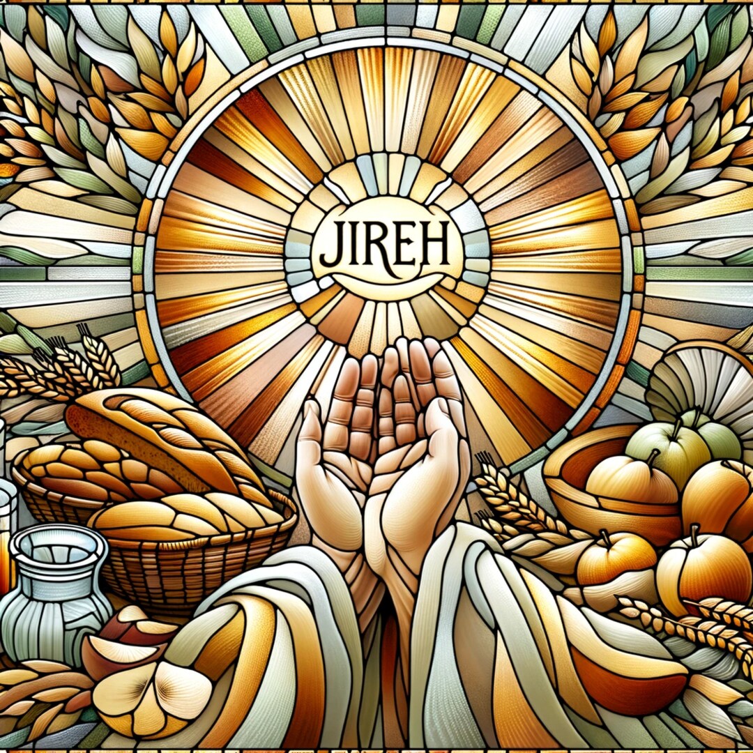 Jireh - God is Provider Stained Glass Window Cling Christian Art Window ...