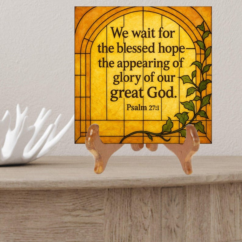 Psalm 27 1 Bible Verse Ceramic Art Tile Christian Decor Bookshelf Wall ...