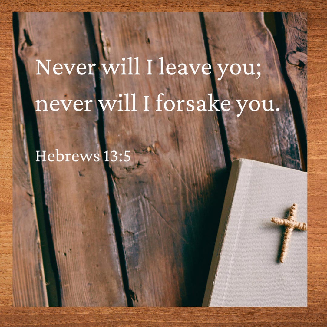 Hebrews 13 5 Bible Verse Ceramic Art Tile Christain Faith Encouragement ...