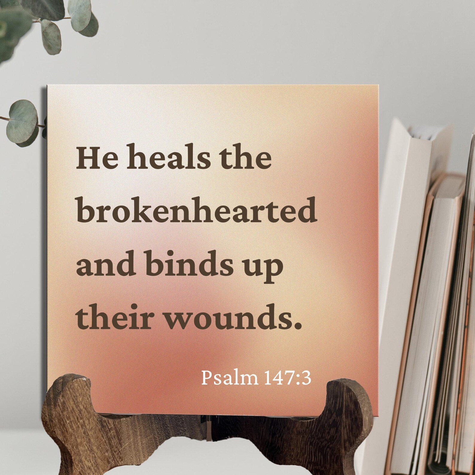 Psalm 147 3 Bible Verse Ceramic Art Tile Christain Faith Encouragement ...