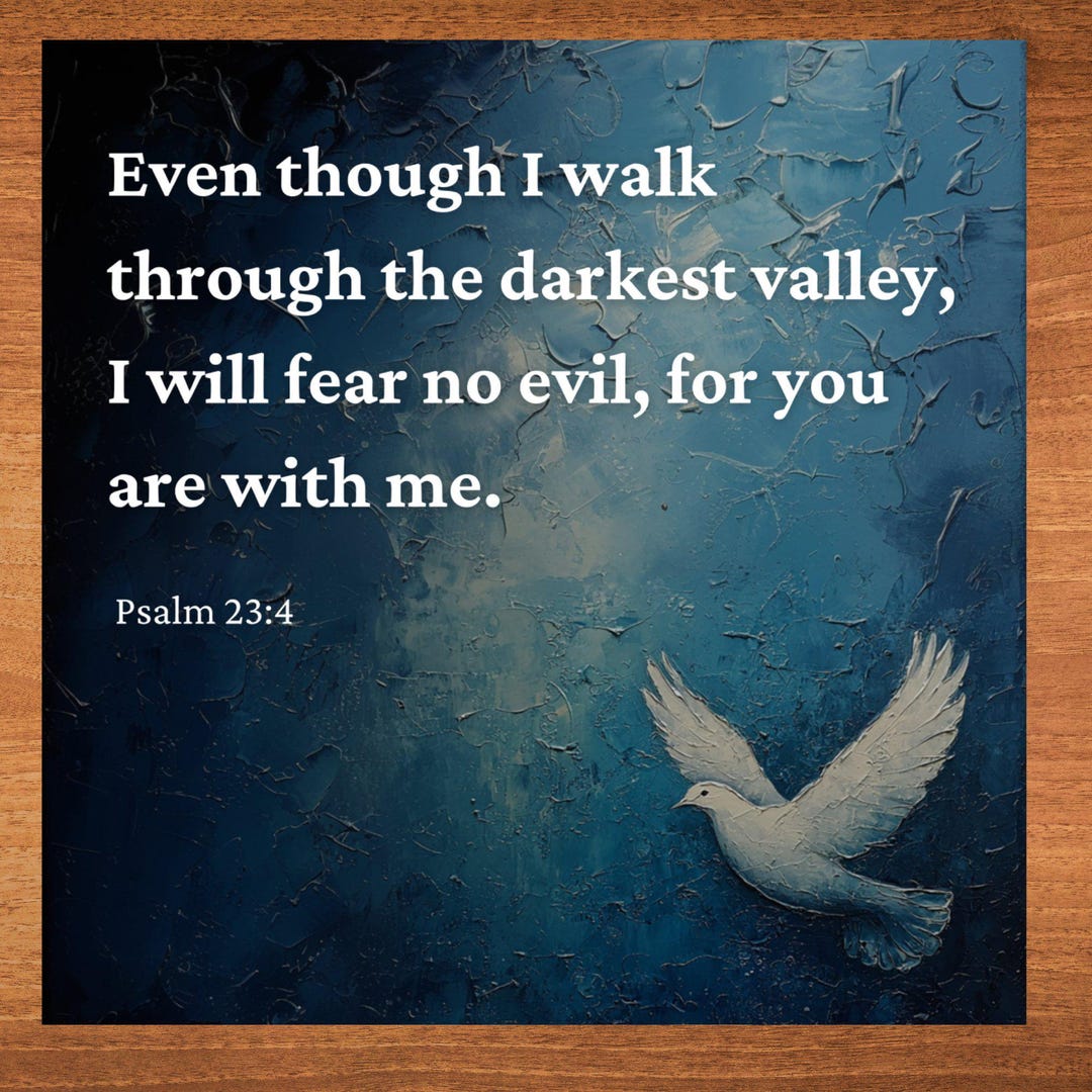 Psalm 23 4 Bible Verse Ceramic Art Tile Christain Faith Encouragement ...