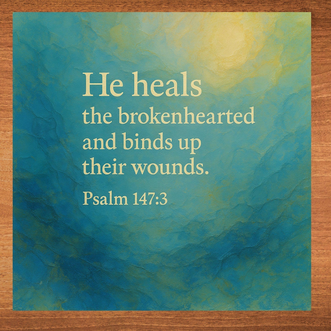 Psalm 147 3 Bible Verse Ceramic Art Tile Christian Decor Bookshelf Wall ...