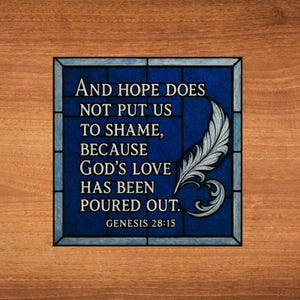 Genesis 28 15 Bible Verse Ceramic Art Tile Christian Decor Bookshelf ...