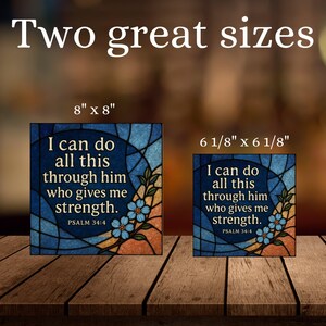 Psalm 34 4 Bible Verse Ceramic Art Tile Christian Decor Bookshelf Wall ...