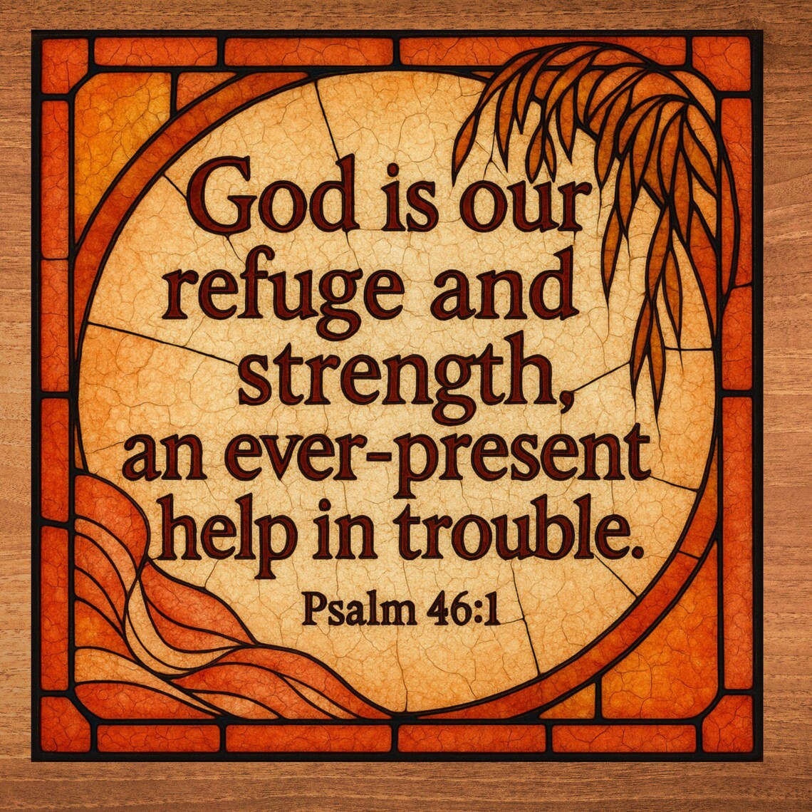 Psalm 46 1 Bible Verse Ceramic Art Tile Christian Decor Bookshelf Wall ...