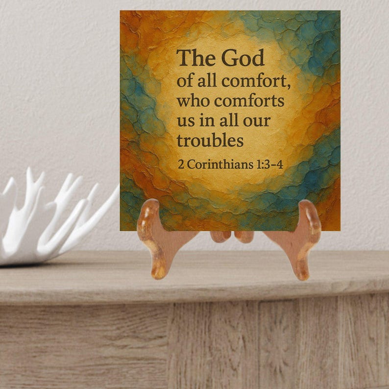 2 Corinthians 1 3-4 Bible Verse Ceramic Art Tile Christian Decor ...