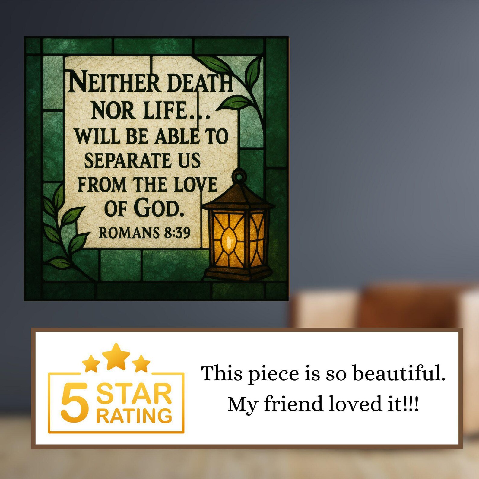 Romans 8 39 Bible Verse Ceramic Art Tile Christian Decor Bookshelf Wall ...