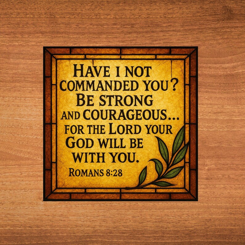 Romans 8 28 Bible Verse Ceramic Art Tile Christian Decor Bookshelf Wall ...