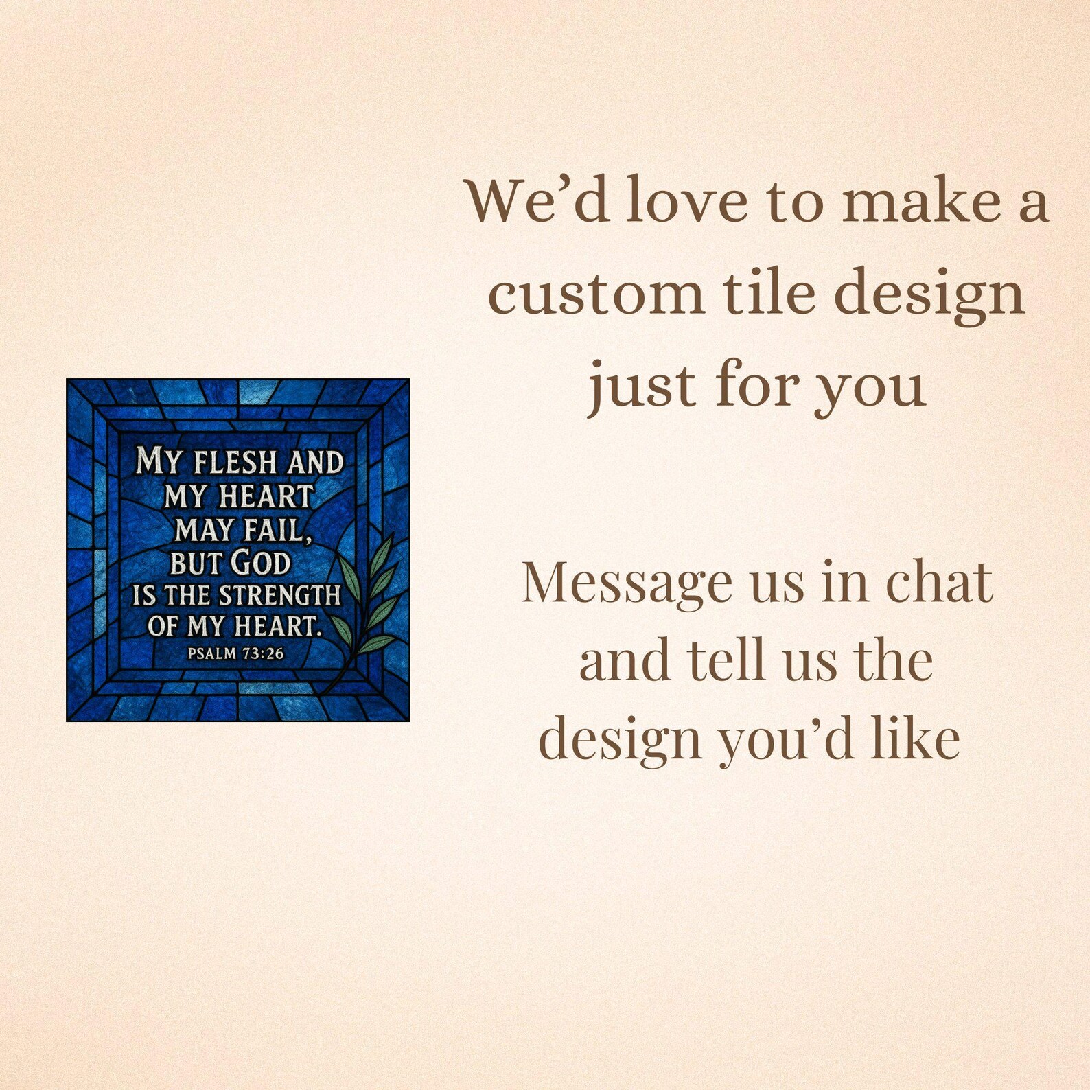 Psalm 73 26 Bible Verse Ceramic Art Tile Christian Decor Bookshelf Wall ...