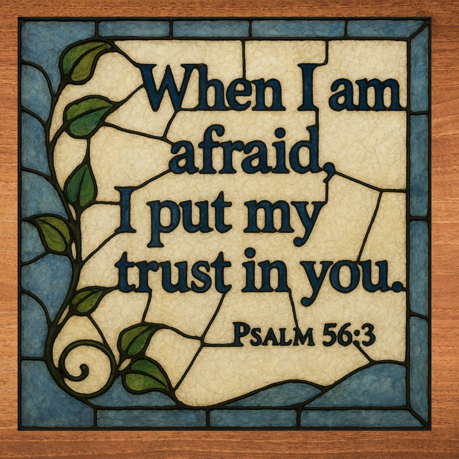 Psalm 56 3 Bible Verse Ceramic Art Tile Christian Decor Bookshelf Wall ...