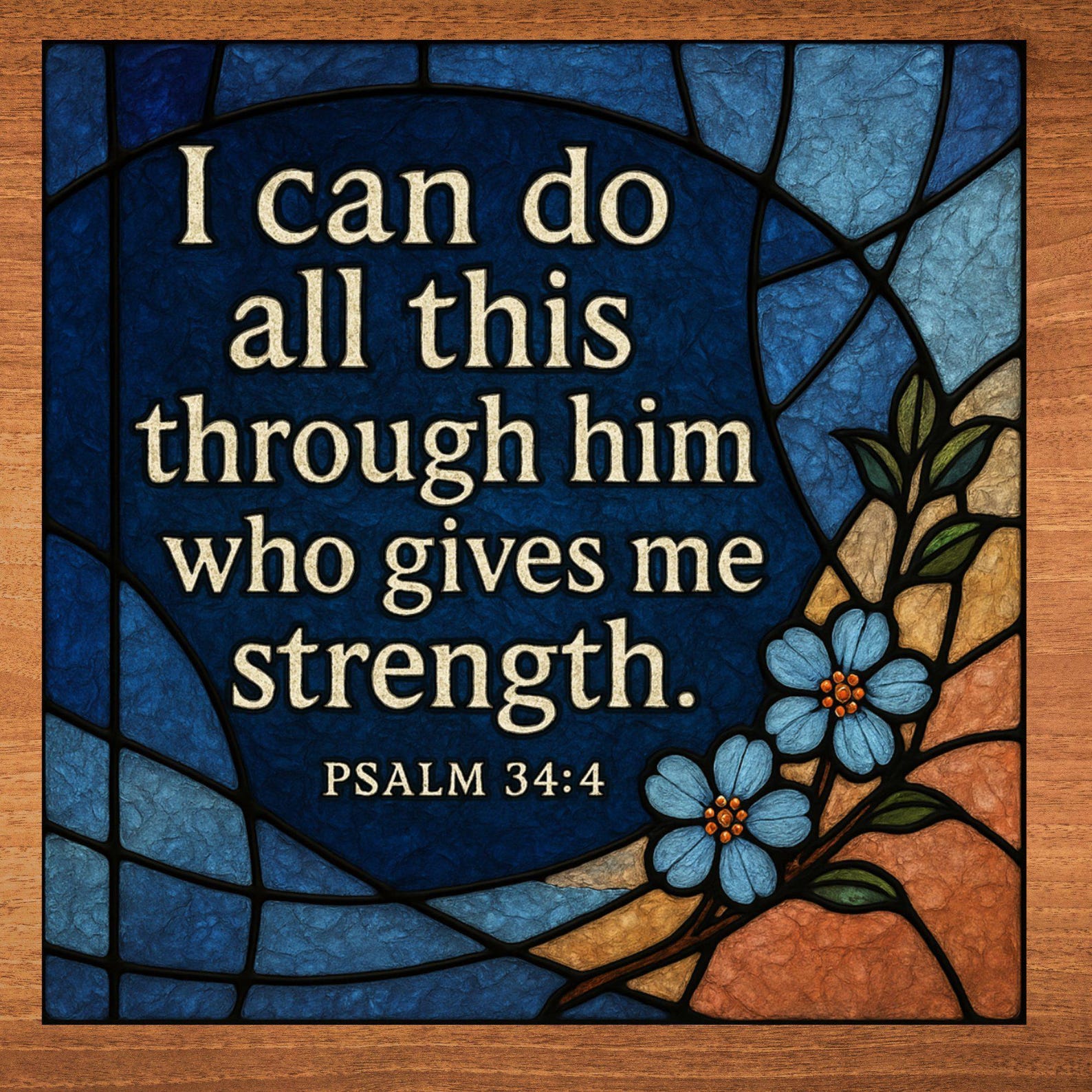 Psalm 34 4 Bible Verse Ceramic Art Tile Christian Decor Bookshelf Wall ...