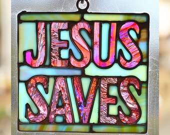 Christian Cross Stained Glass Window Cling Christian Faith Art Faithful ...