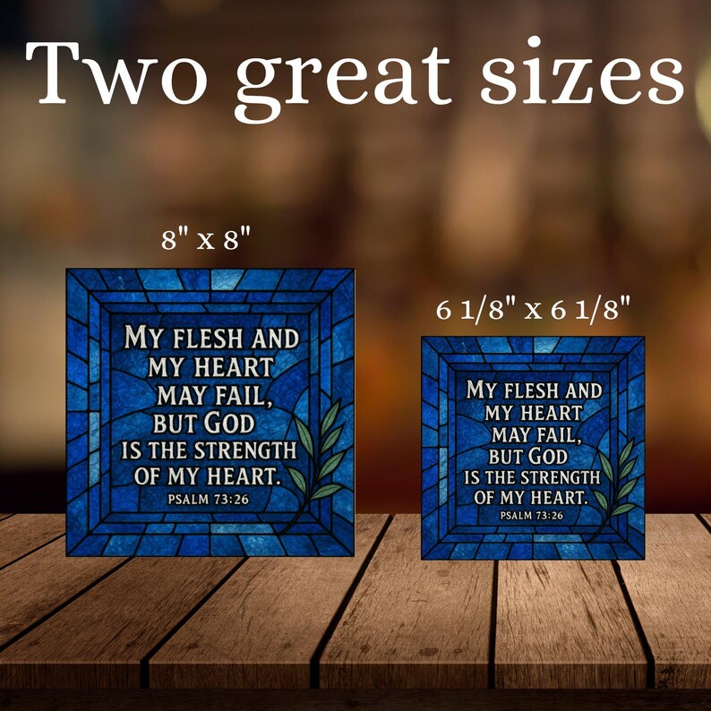 Psalm 73 26 Bible Verse Ceramic Art Tile Christian Decor Bookshelf Wall ...