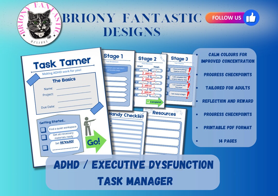 ADHD Task Planner Printable | Focus & Breaks Worksheet (PDF) - Etsy UK